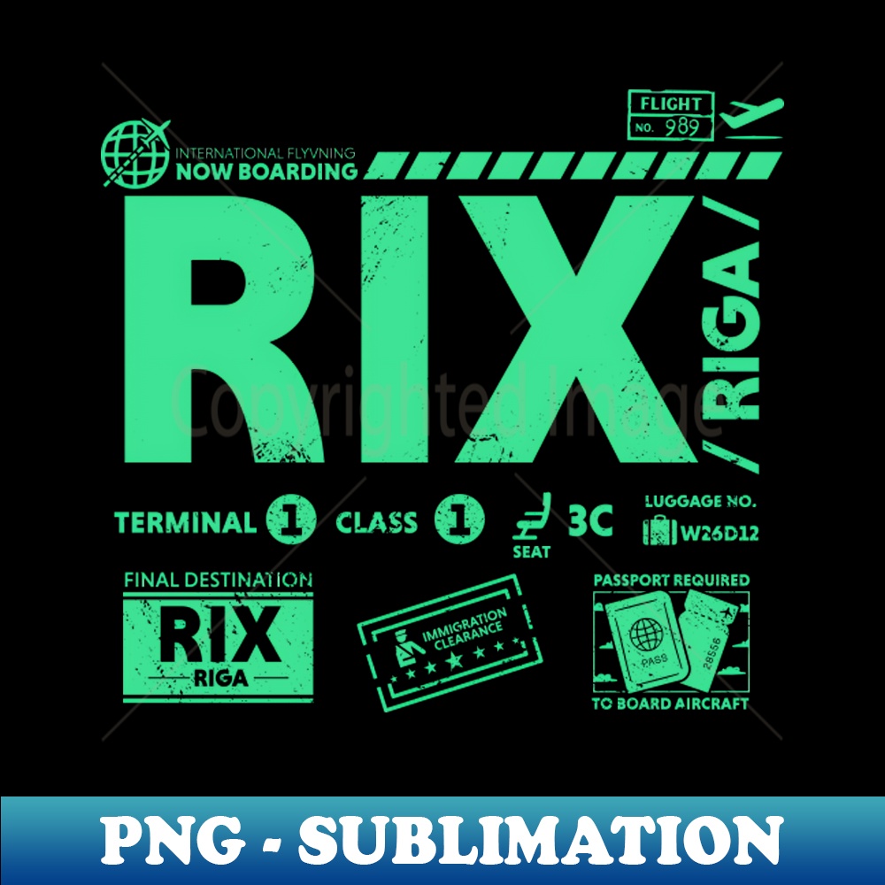 Vintage Riga RIX Airport Code Travel Day Retro Travel Tag La | Inspire Uplift