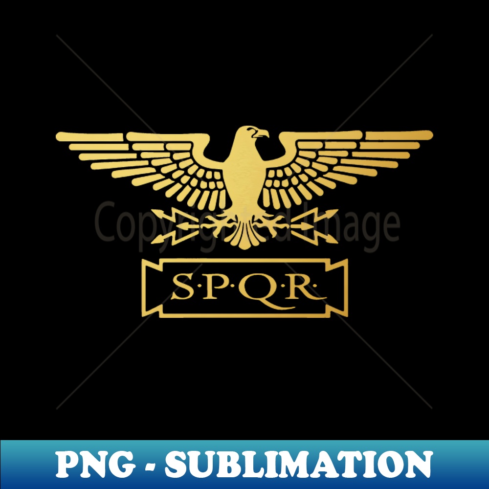 SPQR- Roman Empire Standard Shield Golden eagle - PNG Transp | Inspire Uplift