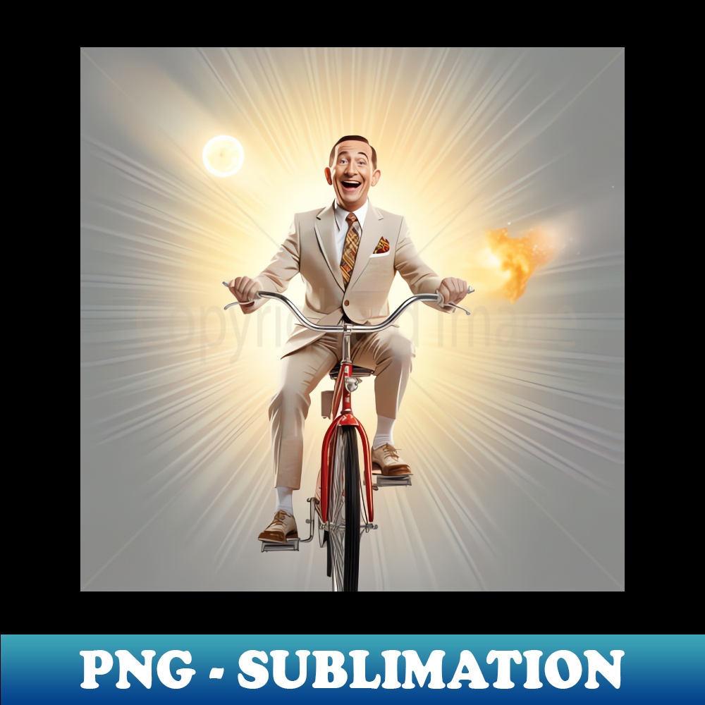 Pee wee herman on bike - PNG Sublimation Digital Download - | Inspire Uplift