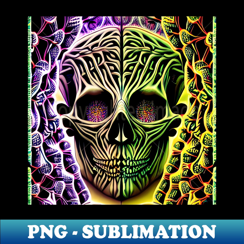 Trippy Psychedelic Patterns Skull 14 - Retro PNG Sublimation | Inspire ...