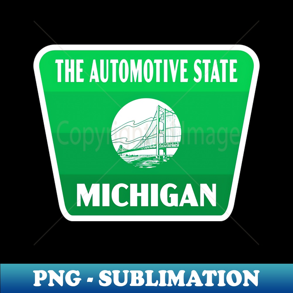 The Automotive State Michigan Retro Badge - Green - Modern S | Inspire ...