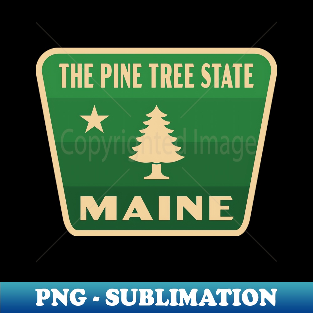 The Pine Tree State Maine Retro Pine Tree Badge Green - Mode | Inspire ...