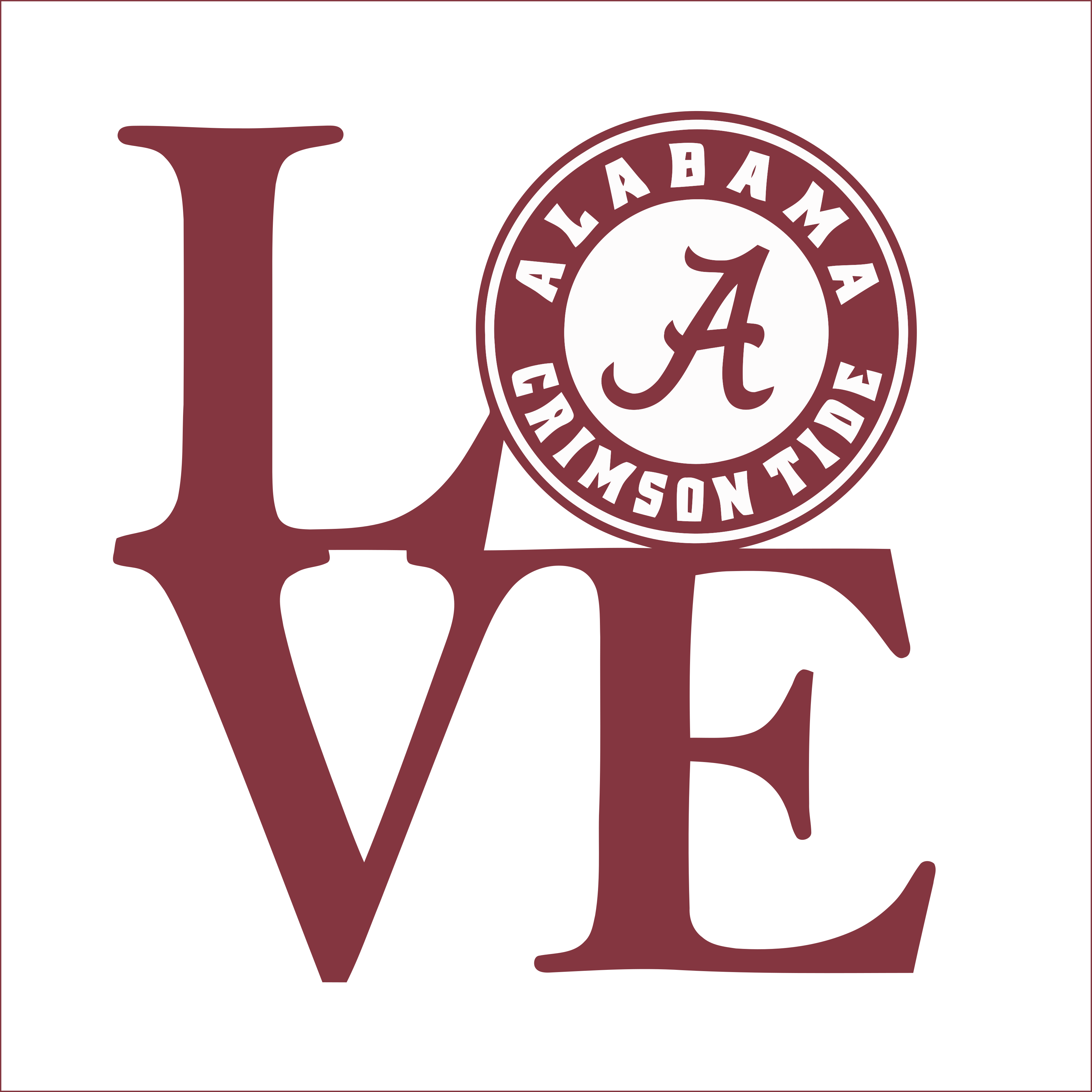 Love Alabama Crimson Tide Svg-Sport logo-Alabama Crimson Tid | Inspire ...