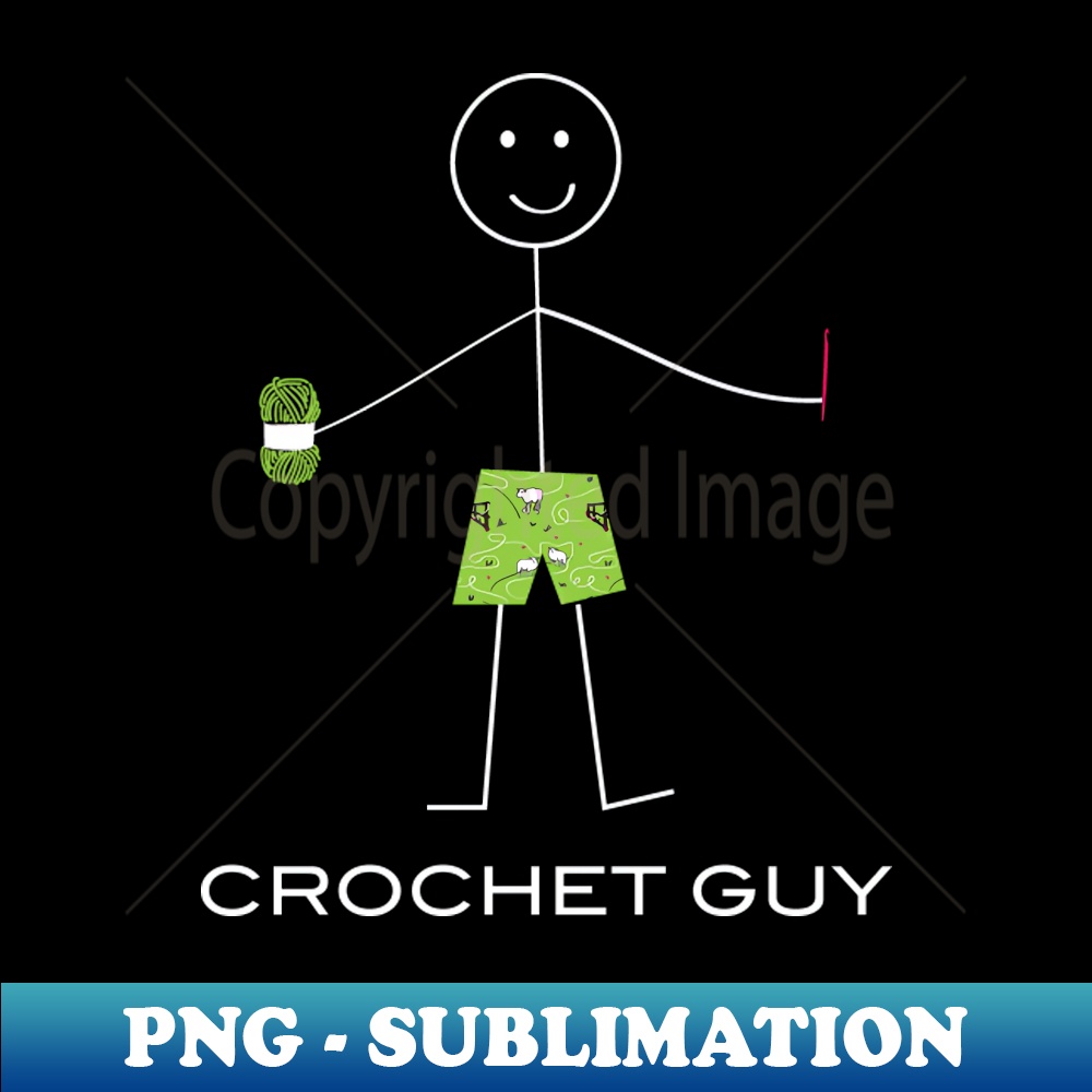 Funny Mens Crochet Guy Illustration - Modern Sublimation PNG | Inspire ...