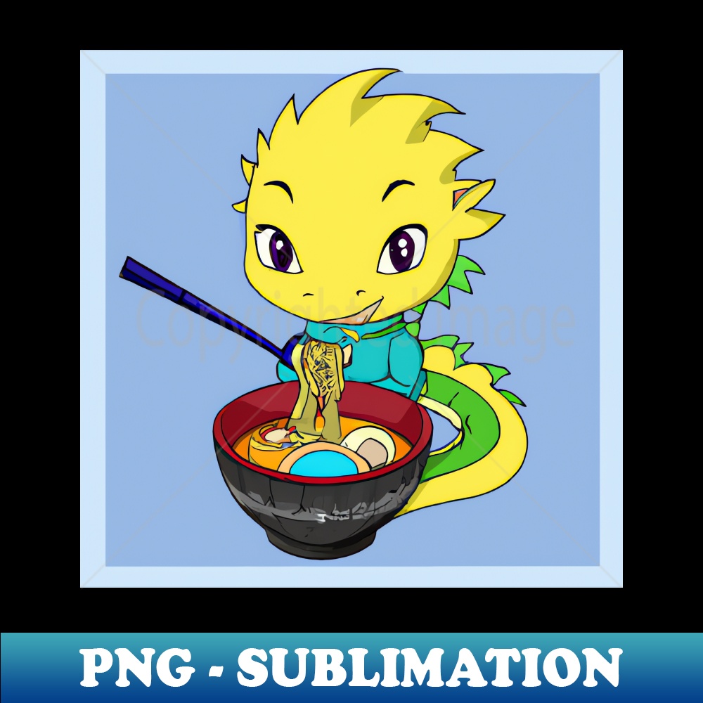 Baby dragon eating ramen anime - Vintage Sublimation PNG Dow | Inspire ...