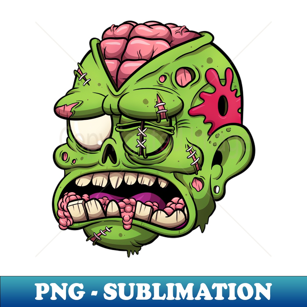 Wounded Zombie Head - PNG Transparent Digital Download File | Inspire ...