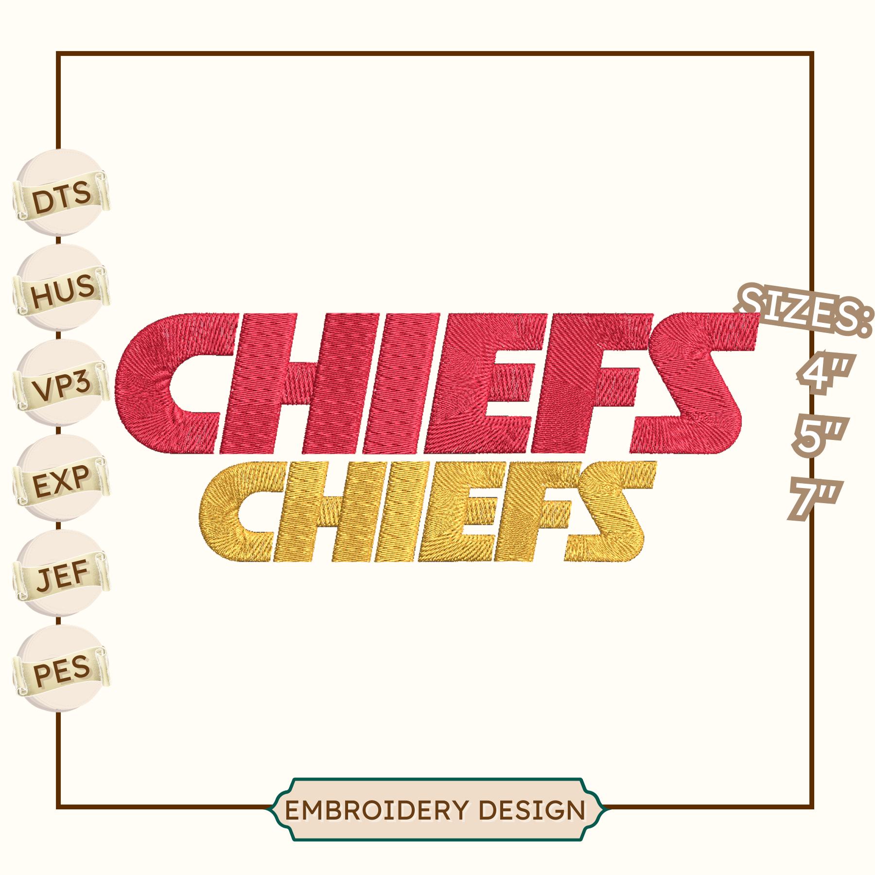 NFL Kansas City Chiefs Logo Embroidery Design, NFL Football | Inspire ...
