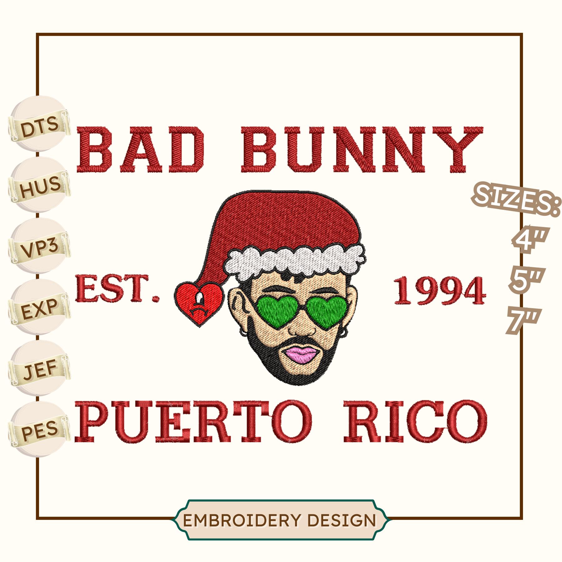 Christmas Bad Bunny Designs, Christmas Embroidery Designs, M | Inspire ...