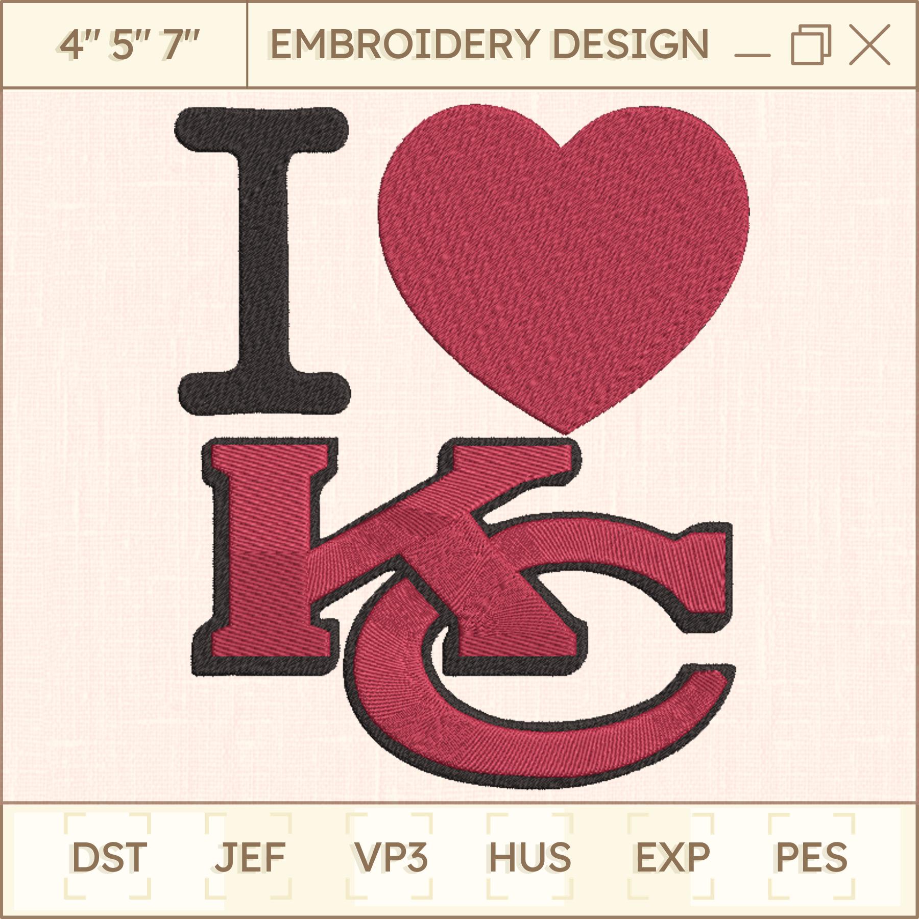 I Love Kansas City Embroidery Design, NFL Kansas City Chiefs | Inspire ...