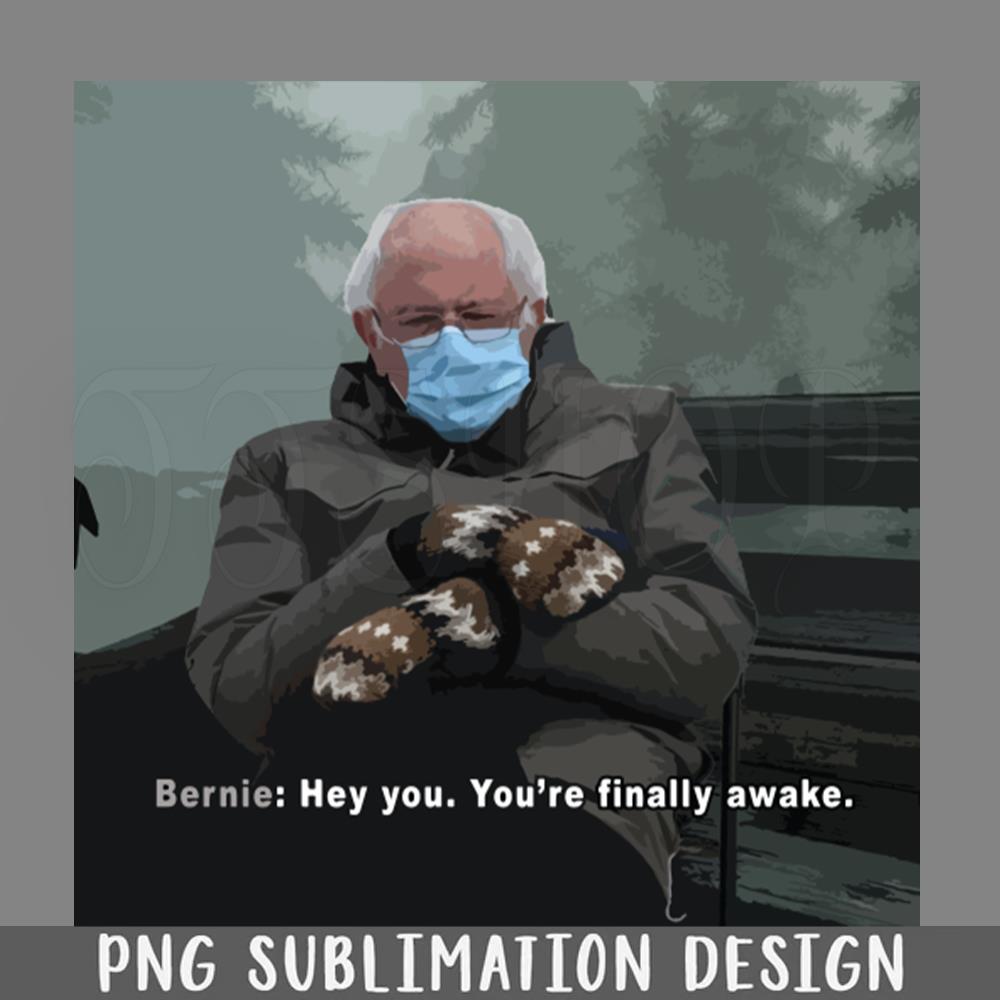 Hey you Youre finally awake Bernie Edition PNG Download | Inspire Uplift