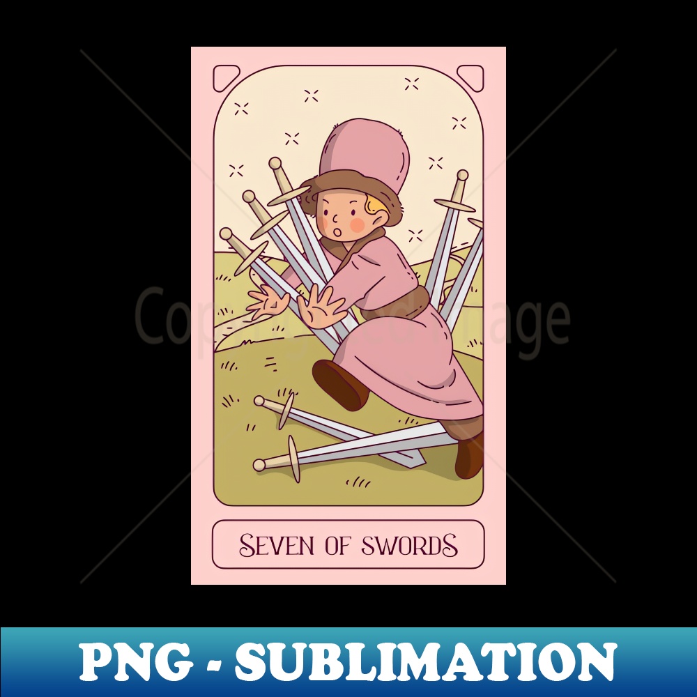 The Seven of Swords Tarot card - Sublimation-Ready PNG File | Inspire ...