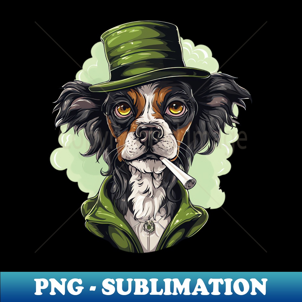 Cartoon Dog Smoking Weed - Elegant Sublimation PNG Download | Inspire Uplift