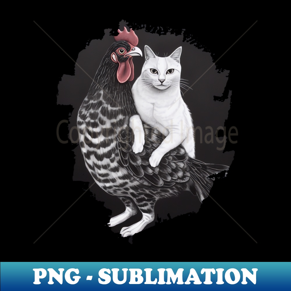Tuxedo Cat on a Chicken - Retro PNG Sublimation Digital Down | Inspire ...