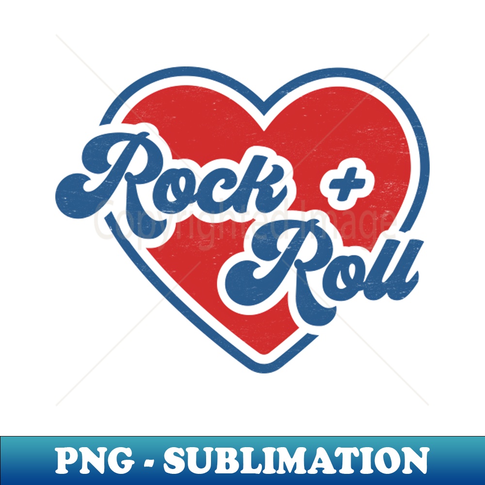 I Love Rock and Roll Red Heart with Groovy Blue Text for Mus | Inspire ...