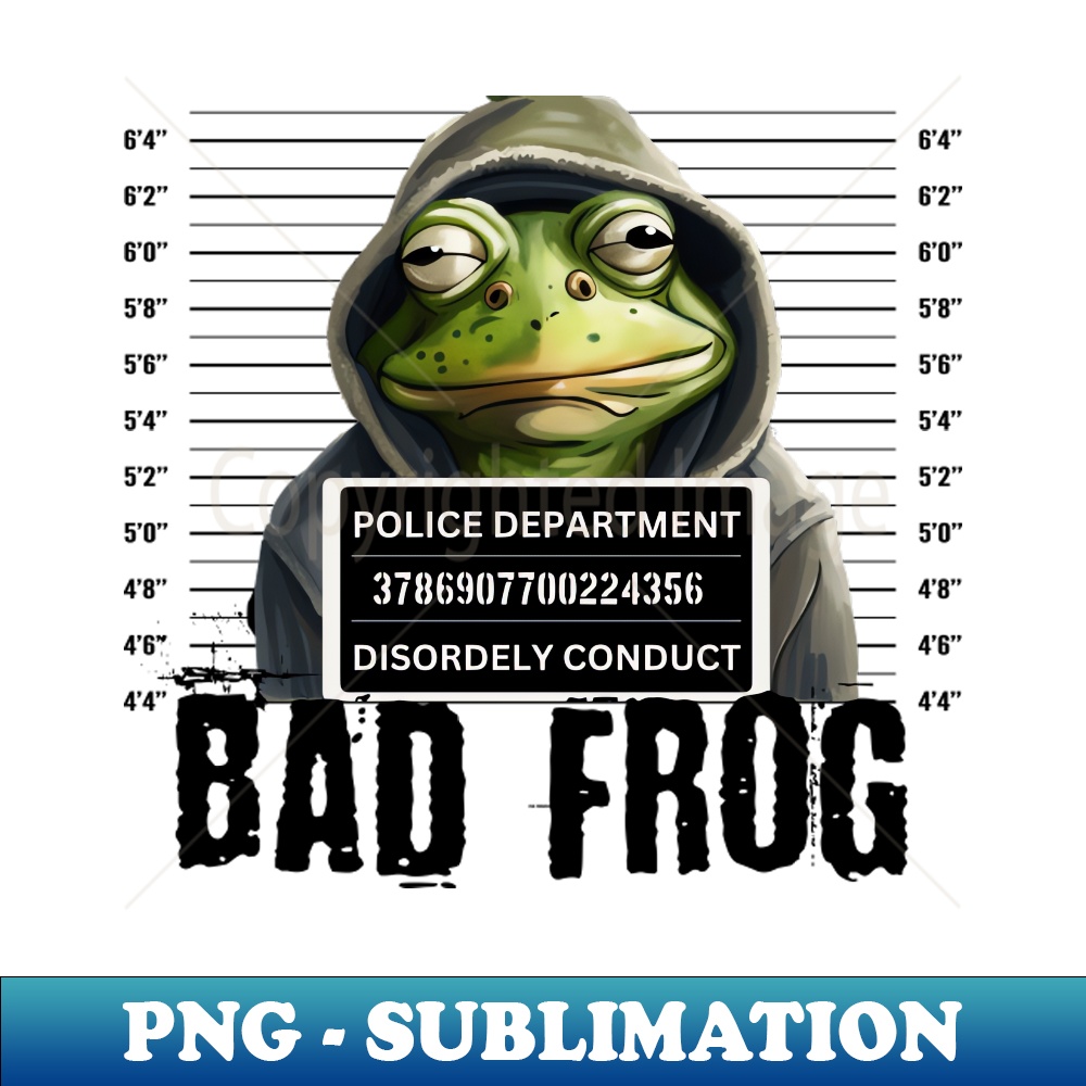 Bad Frog Kermit mugshot - Retro PNG Sublimation Digital Down | Inspire ...