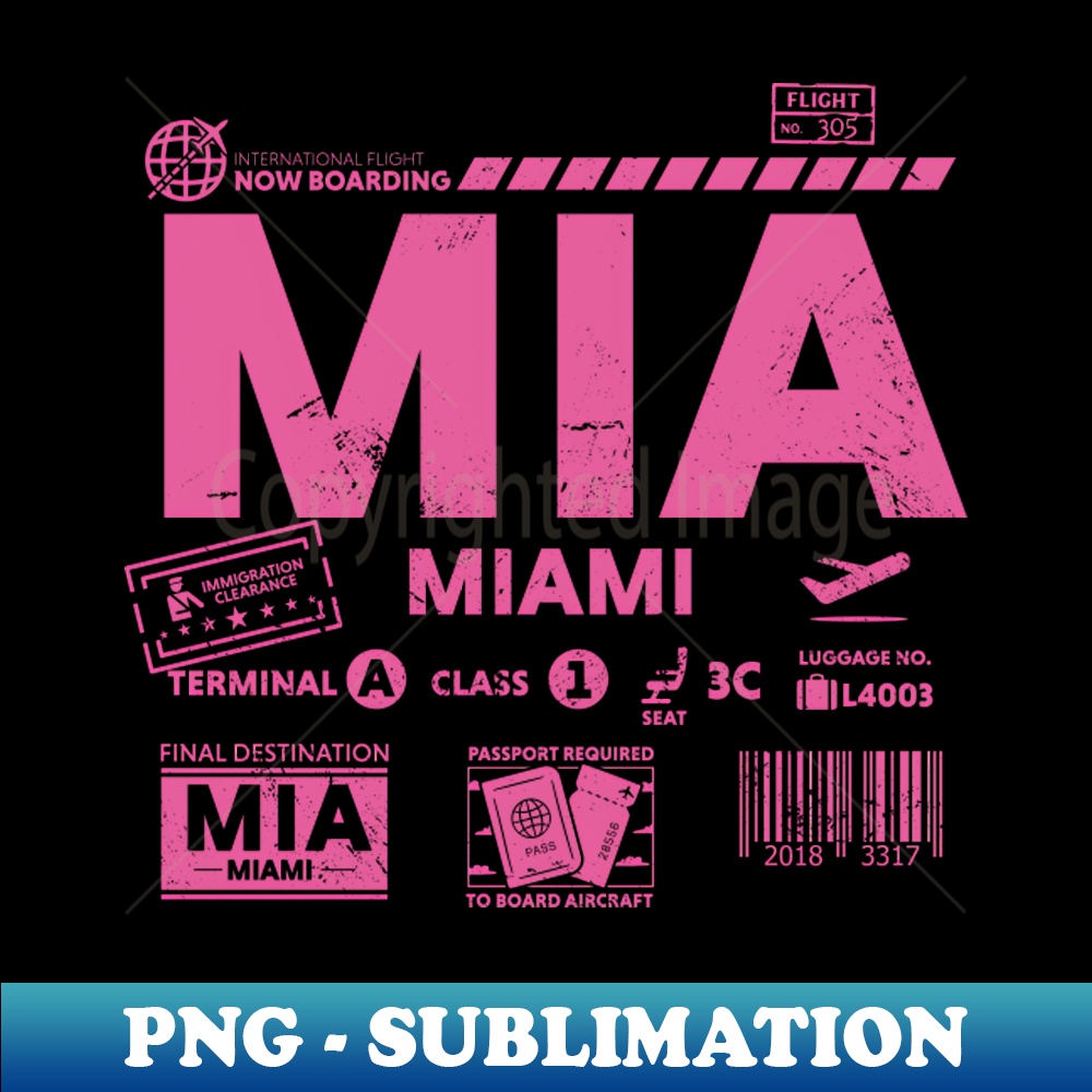 Vintage Miami MIA Airport Code Travel Day Retro Travel Tag - | Inspire ...