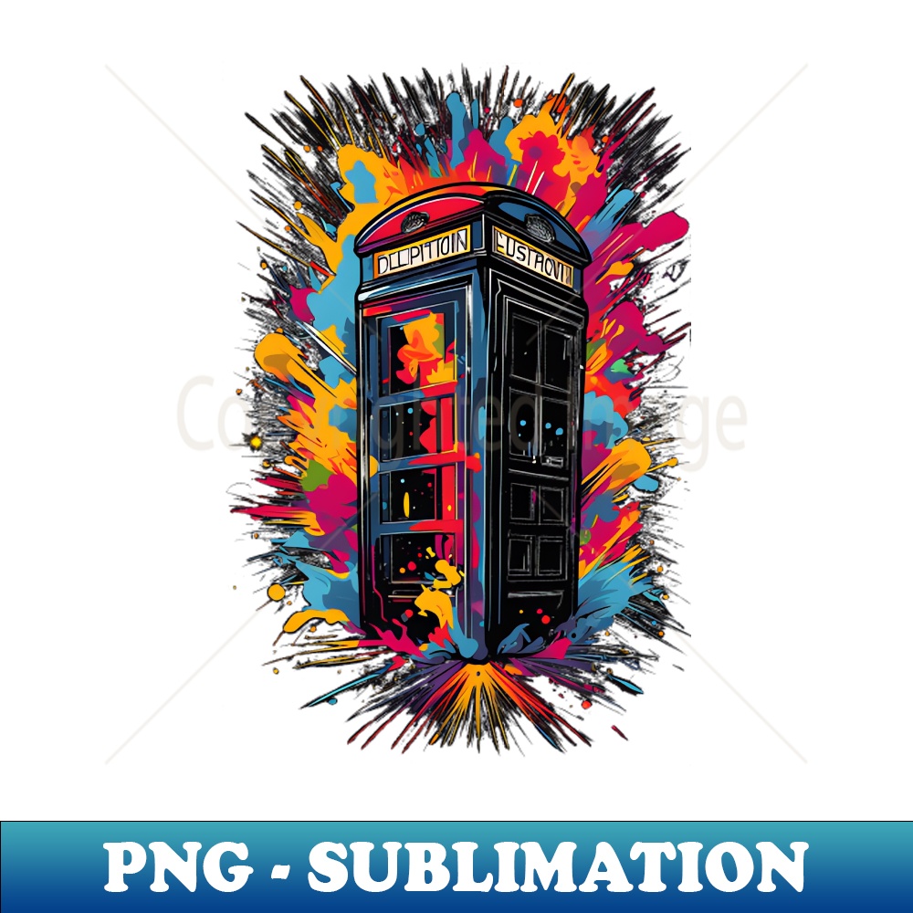 Retro London Colour Splash Telephone Box - Instant Sublimati - Inspire ...