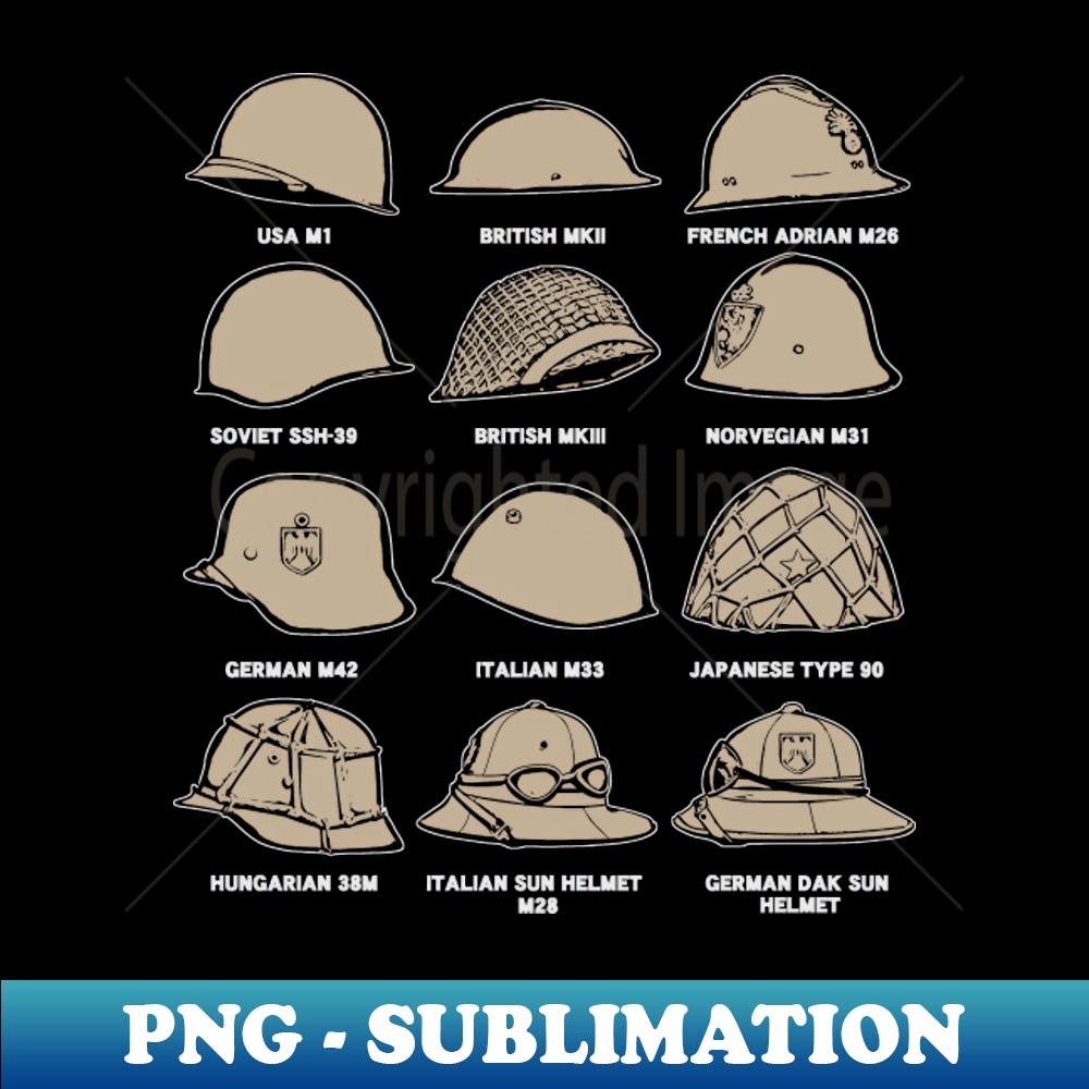 Helmets of the World War 2 - High-Resolution PNG Sublimation | Inspire ...