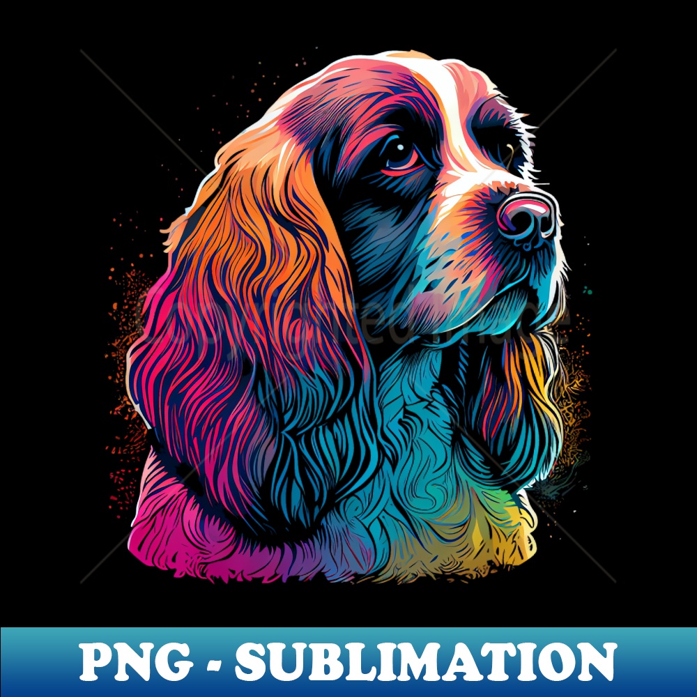 Retro Style Drawing Design English Cocker Spaniel Dog - Aest | Inspire ...