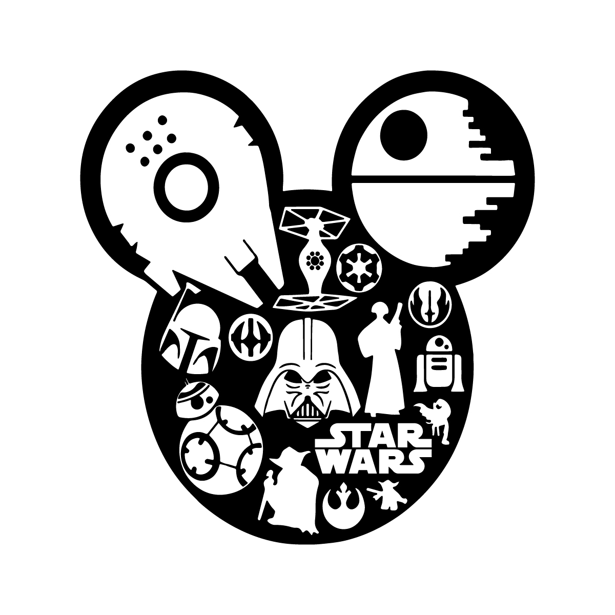 Star Wars Mickey Head Characters Star War Svg | Inspire Uplift
