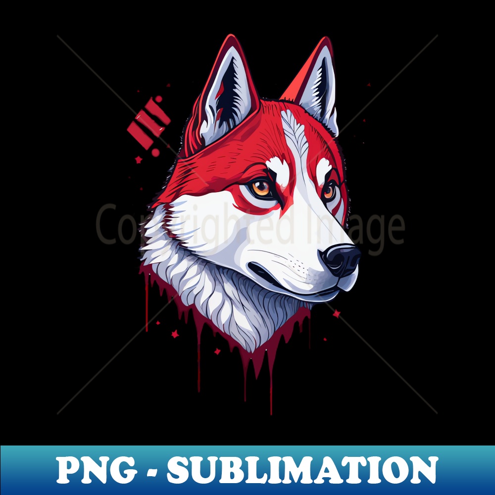 Red and white husky head - PNG Transparent Sublimation Desig | Inspire ...