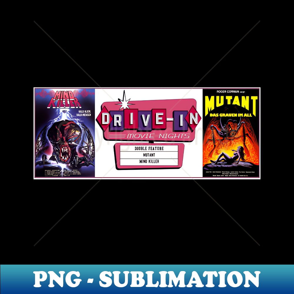 Drive-In Double Feature - Creature Horror Movies - PNG Trans | Inspire ...