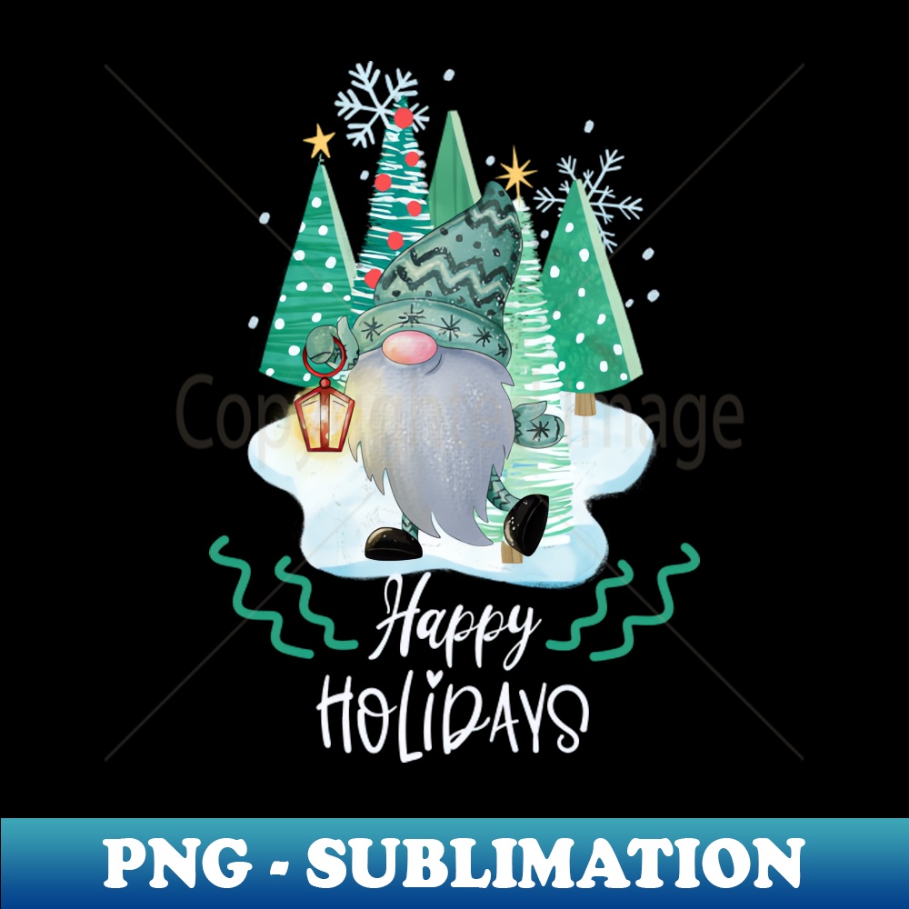 Happy Holidays Gnome - PNG Transparent Sublimation File - Pe | Inspire ...