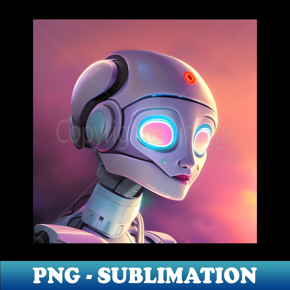 Female robot head - PNG Transparent Sublimation Design - Bol | Inspire ...