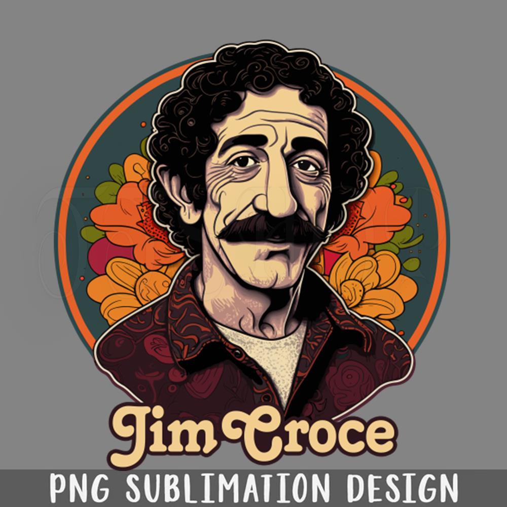 Jim Croce Retro Fan Artwork Design PNG Download | Inspire Uplift