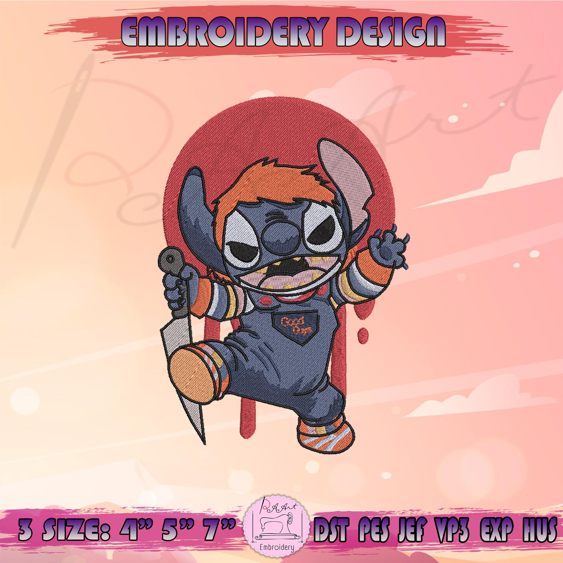 Stitch Chucky Embroidery Design, Chucky Stitch Embroidery, C | Inspire Uplift