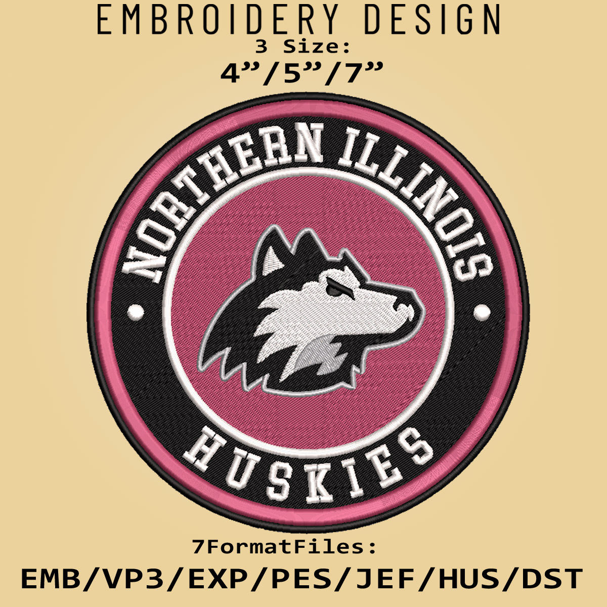 NCAA Logo Northern Illinois Huskies, Embroidery design, Embr | Inspire ...