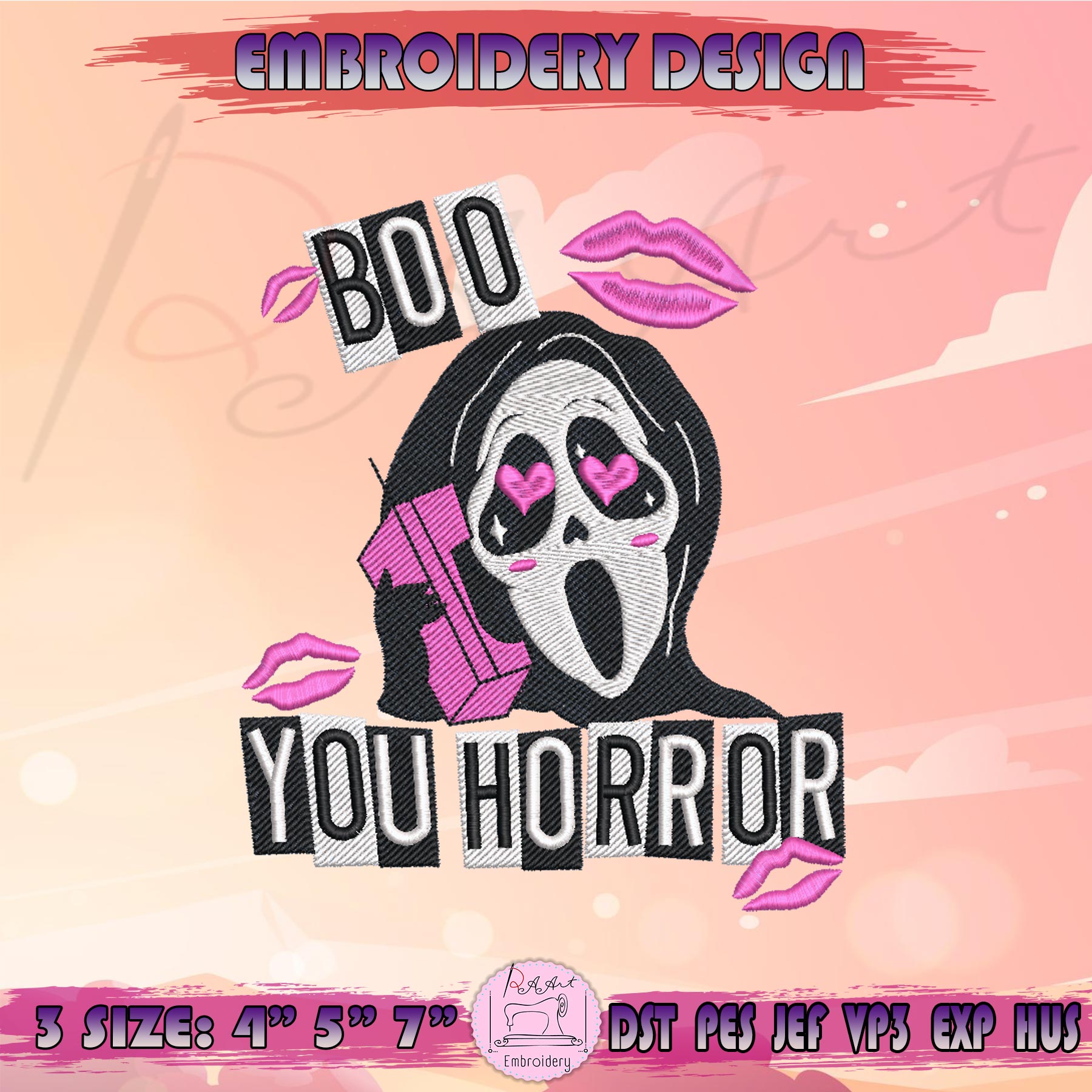 Boo You Horror Embroidery Design, Ghost Face Embroidery, Scr | Inspire ...