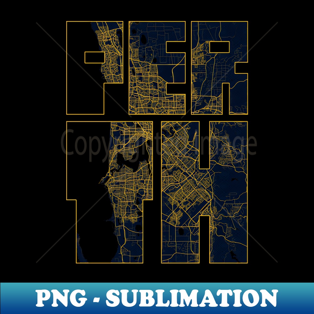 Perth Australia City Map Typography - Gold Art Deco - High-R | Inspire ...