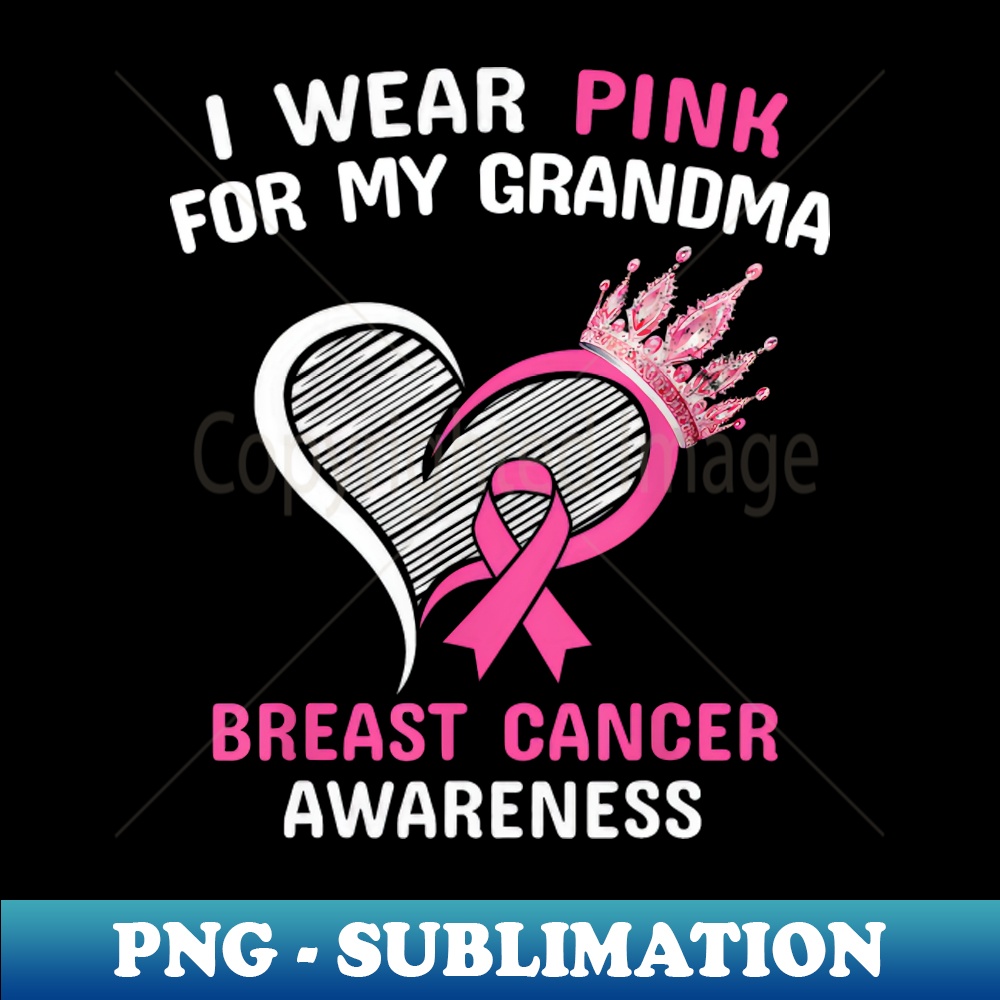 I Wear Pink For My Grandma Heart Ribbon Cancer Awareness - P | Inspire ...