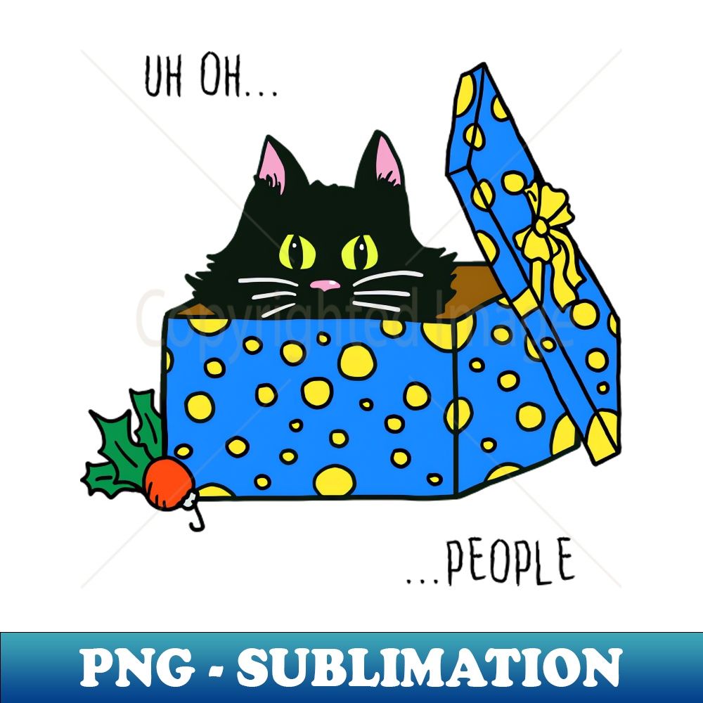 Scared Cat Hiding in a Present Box - PNG Transparent Sublima | Inspire ...