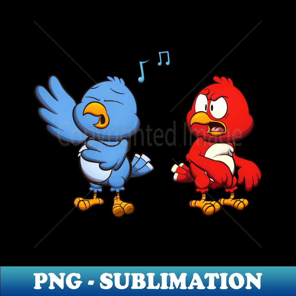 False Singing Blue Bird With Red Bird - Trendy Sublimation D | Inspire ...