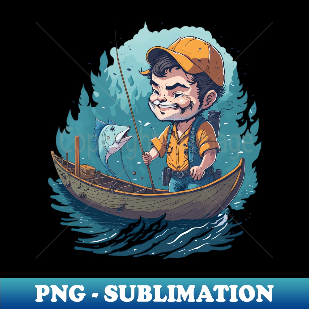 Fisherman fishing - PNG Transparent Digital Download File fo | Inspire ...