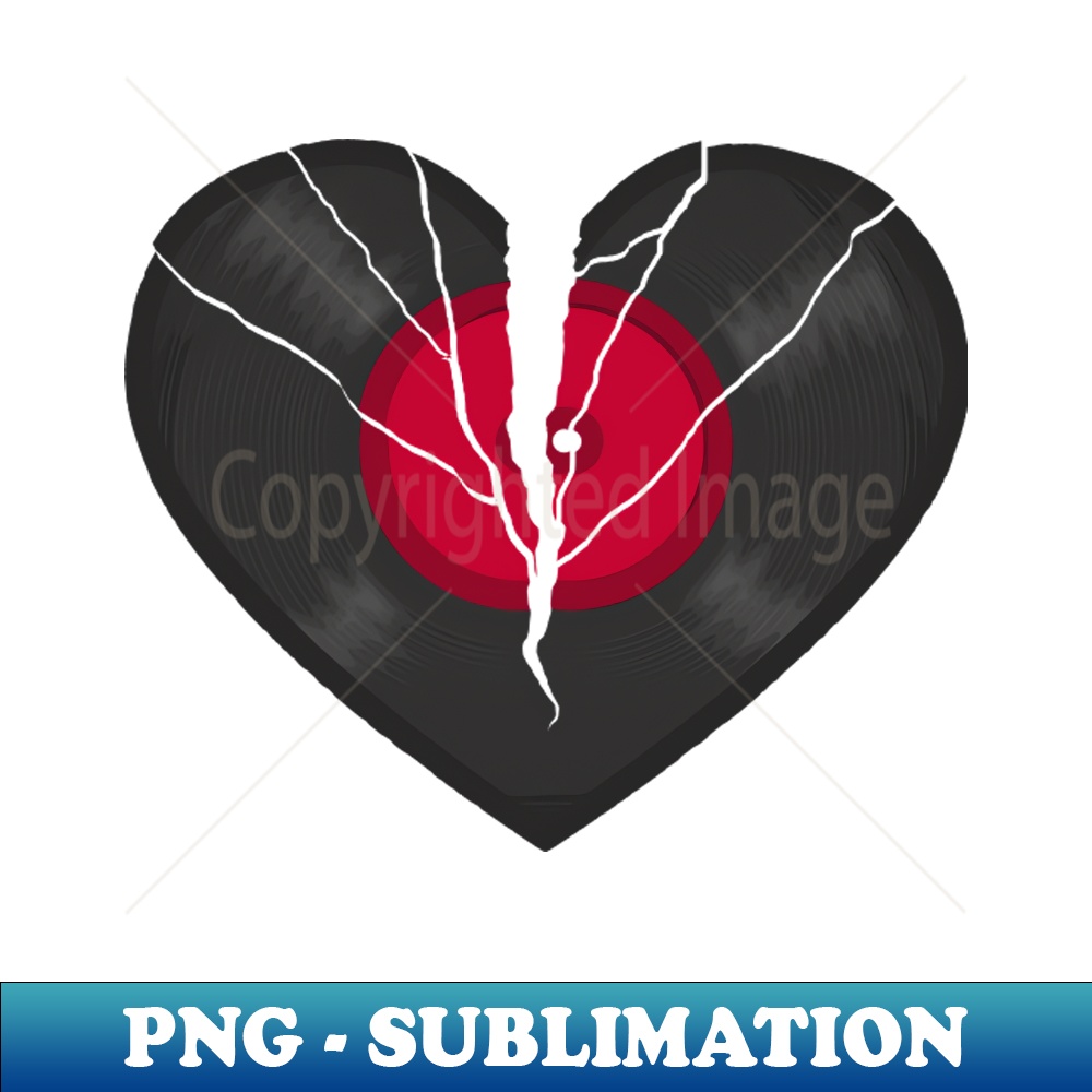 Broken LP Vinyl Record Heart - PNG Transparent Sublimation F | Inspire ...