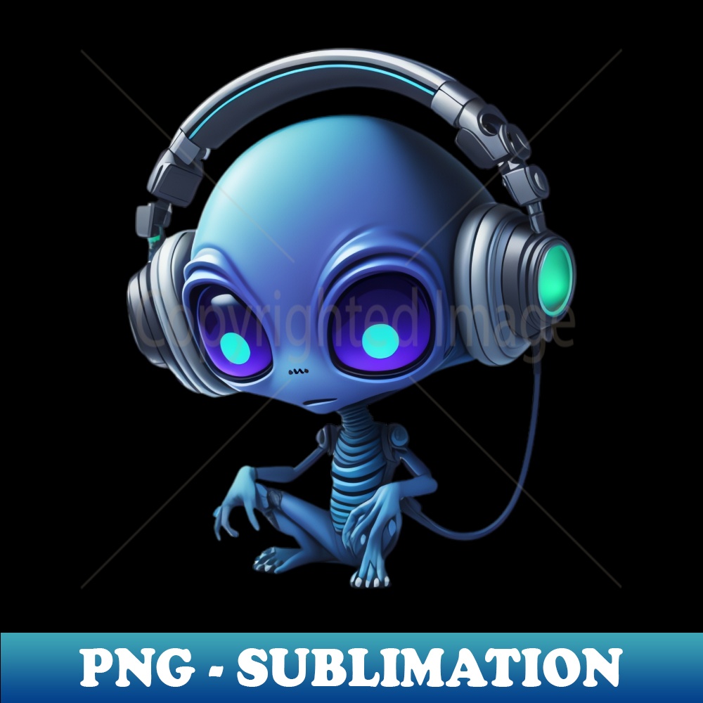 Alien Wearing Headphones - PNG Transparent Sublimation Desig | Inspire ...
