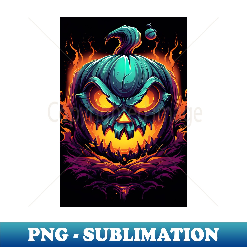 scary smiling pumpkin halloween design - Instant Sublimation | Inspire ...