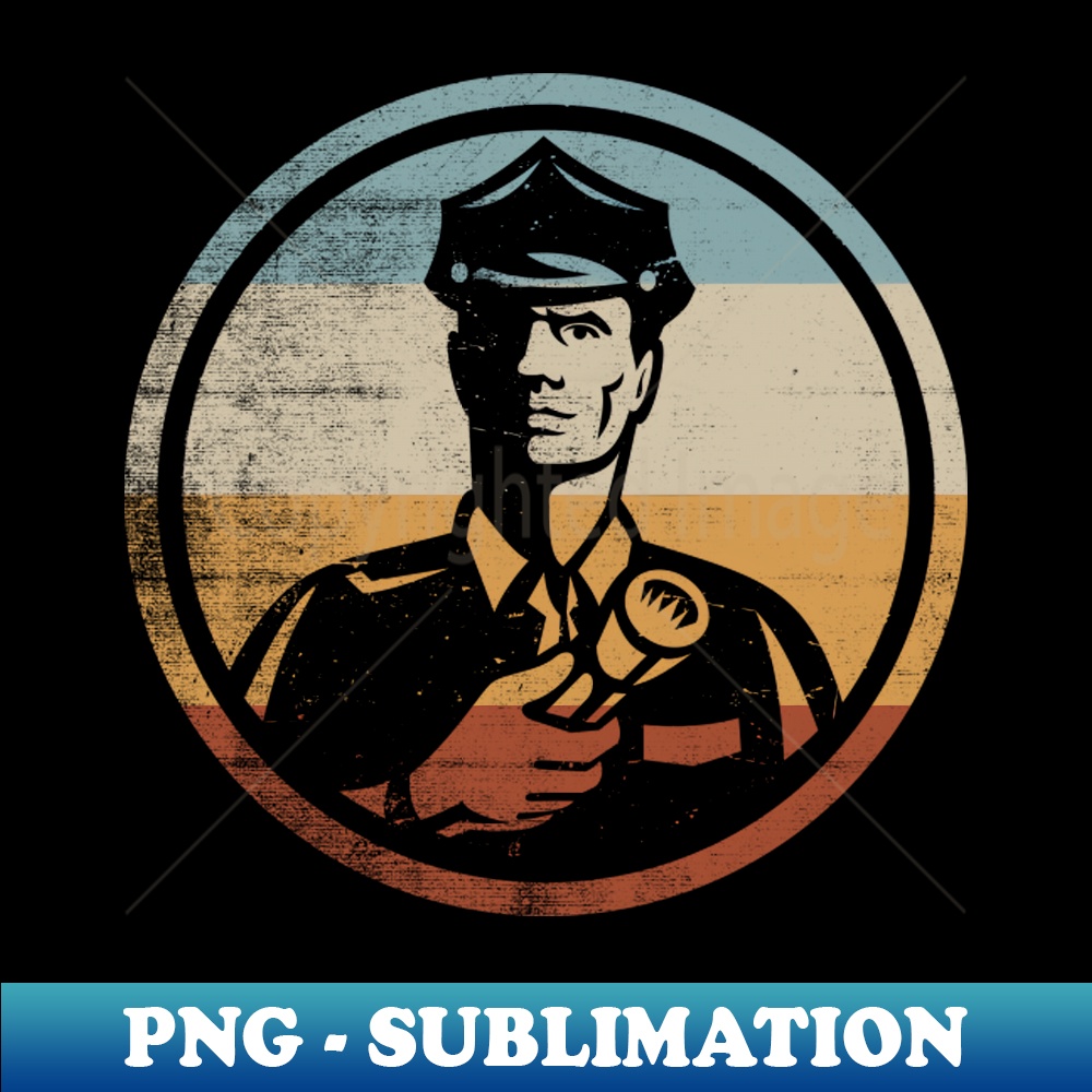 Retro Vintage Design Police Officer - PNG Transparent Digita | Inspire ...