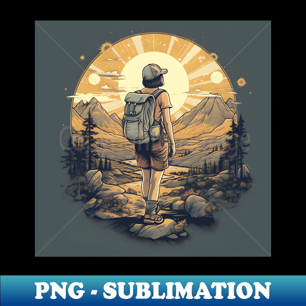 Backpacking Hiking Wanderlust - PNG Transparent Sublimation | Inspire ...