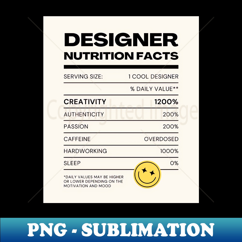 Designer Nutrition Facts - Aesthetic Sublimation Digital Fil | Inspire ...