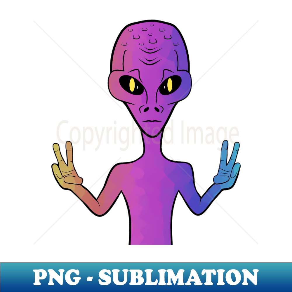 Funny Alien Purple - PNG Transparent Sublimation File - Perf - Inspire ...
