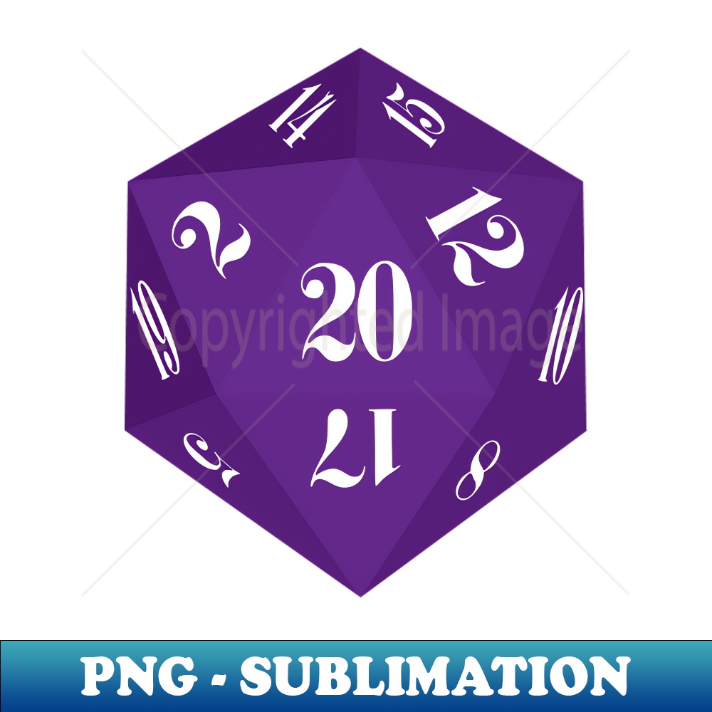 Purple 20-Sided Dice Design - Trendy Sublimation Digital Dow | Inspire ...