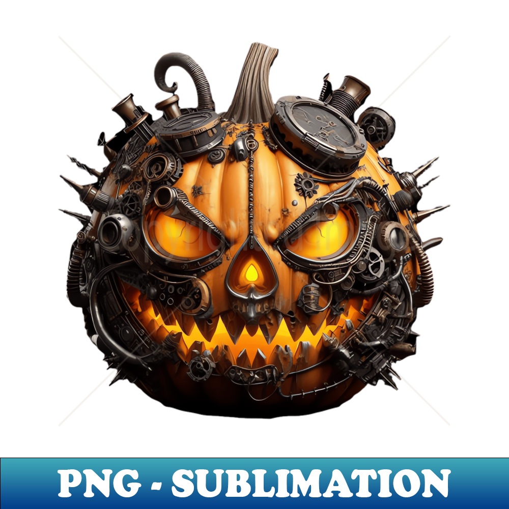 Evil Steampunk Pumpkin - Aesthetic Sublimation Digital File - Inspire Uplift
