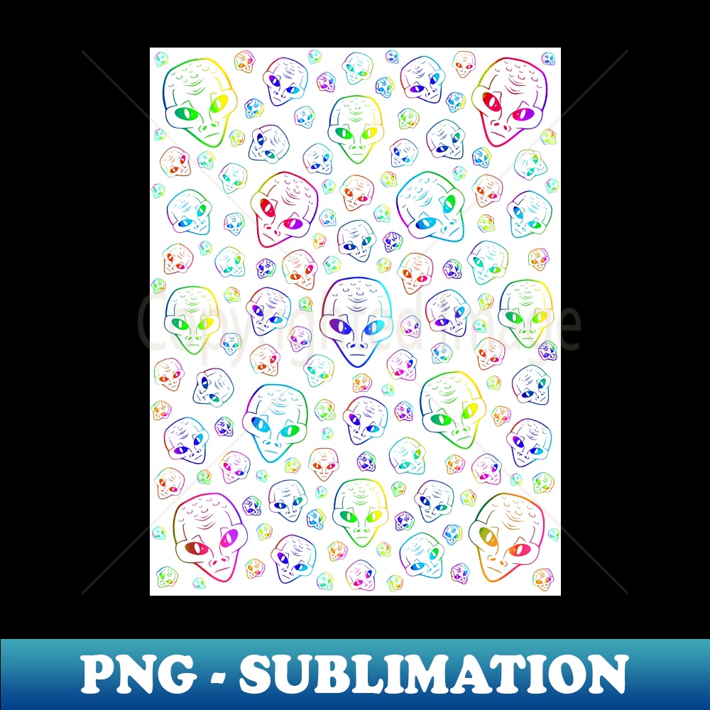 ALIEN Invasion Alien Heads - Retro PNG Sublimation Digital D | Inspire ...