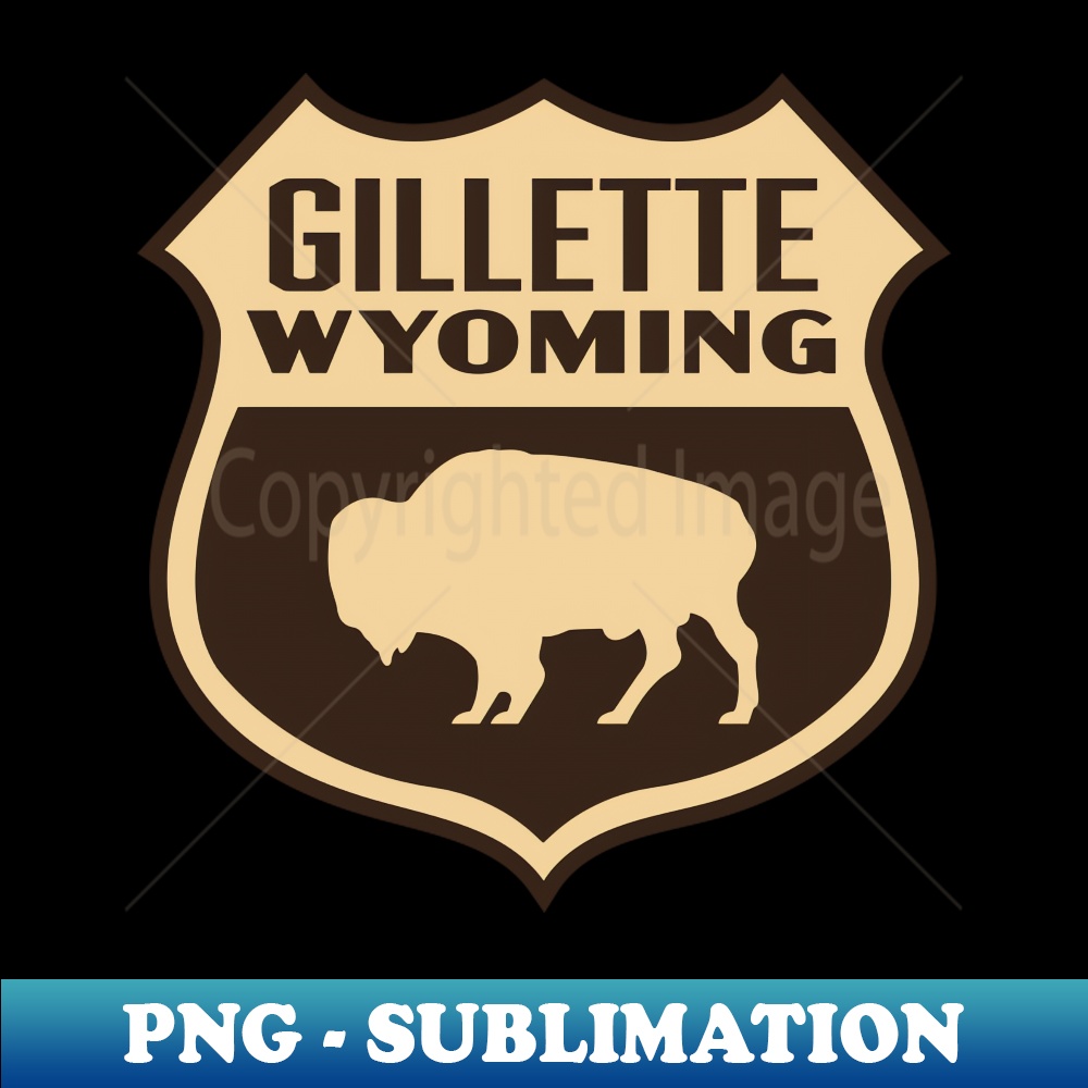 Gillette Wyoming Retro Buffalo Shield Tan - Retro PNG Sublim | Inspire ...