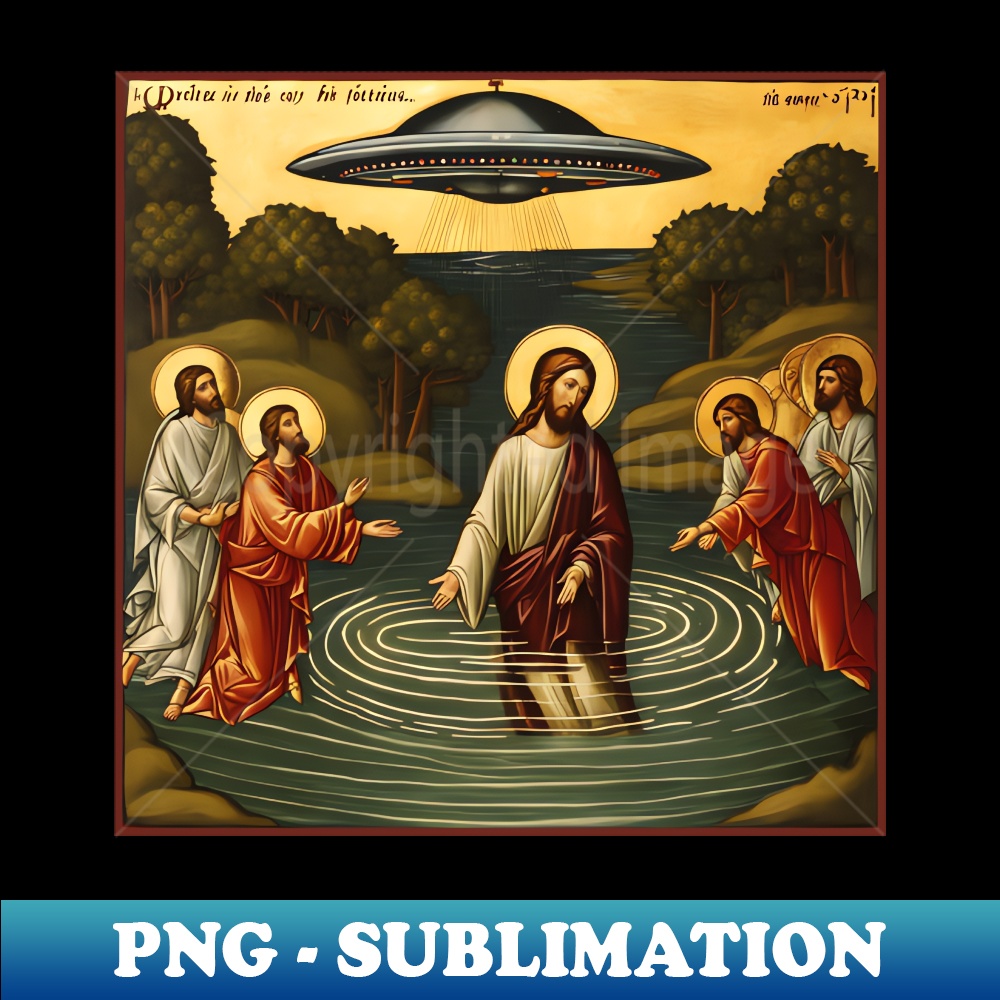 Jesus Babtised by UFO - Retro - Aesthetic Sublimation Digita - Inspire ...
