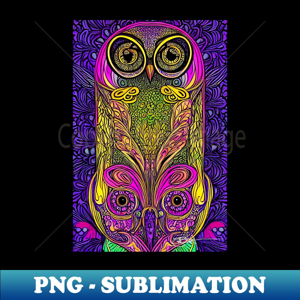 Psychedelic Owl Acid Vibes 17 - Modern Sublimation PNG File | Inspire ...